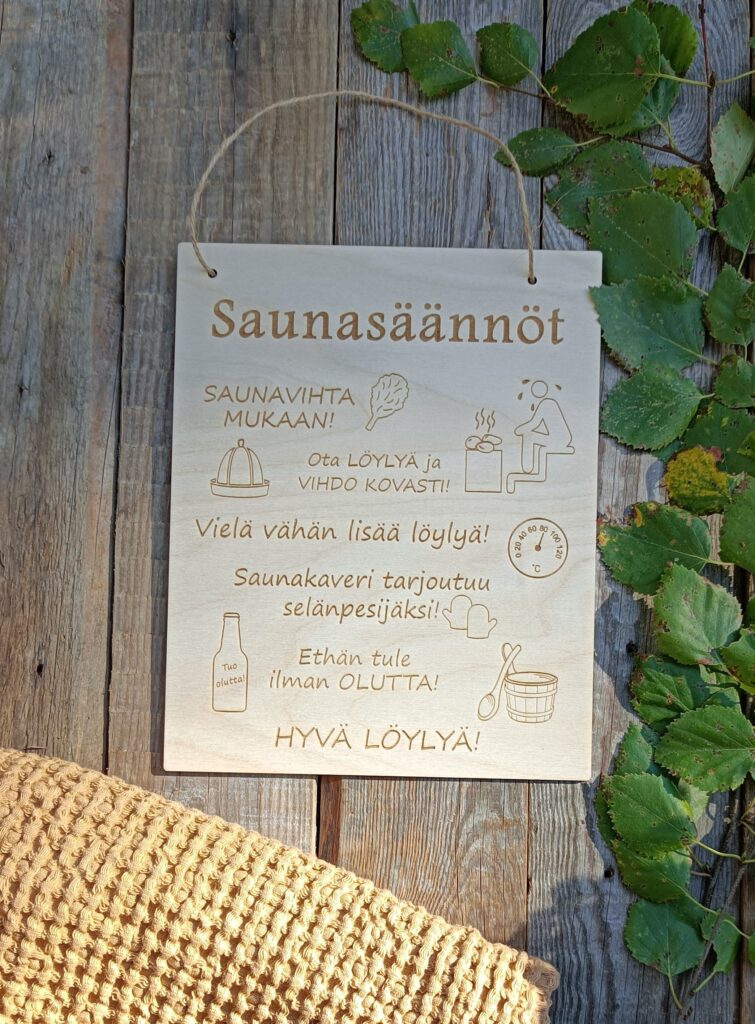 Saunasäännöt-kyltti - Vaneriset